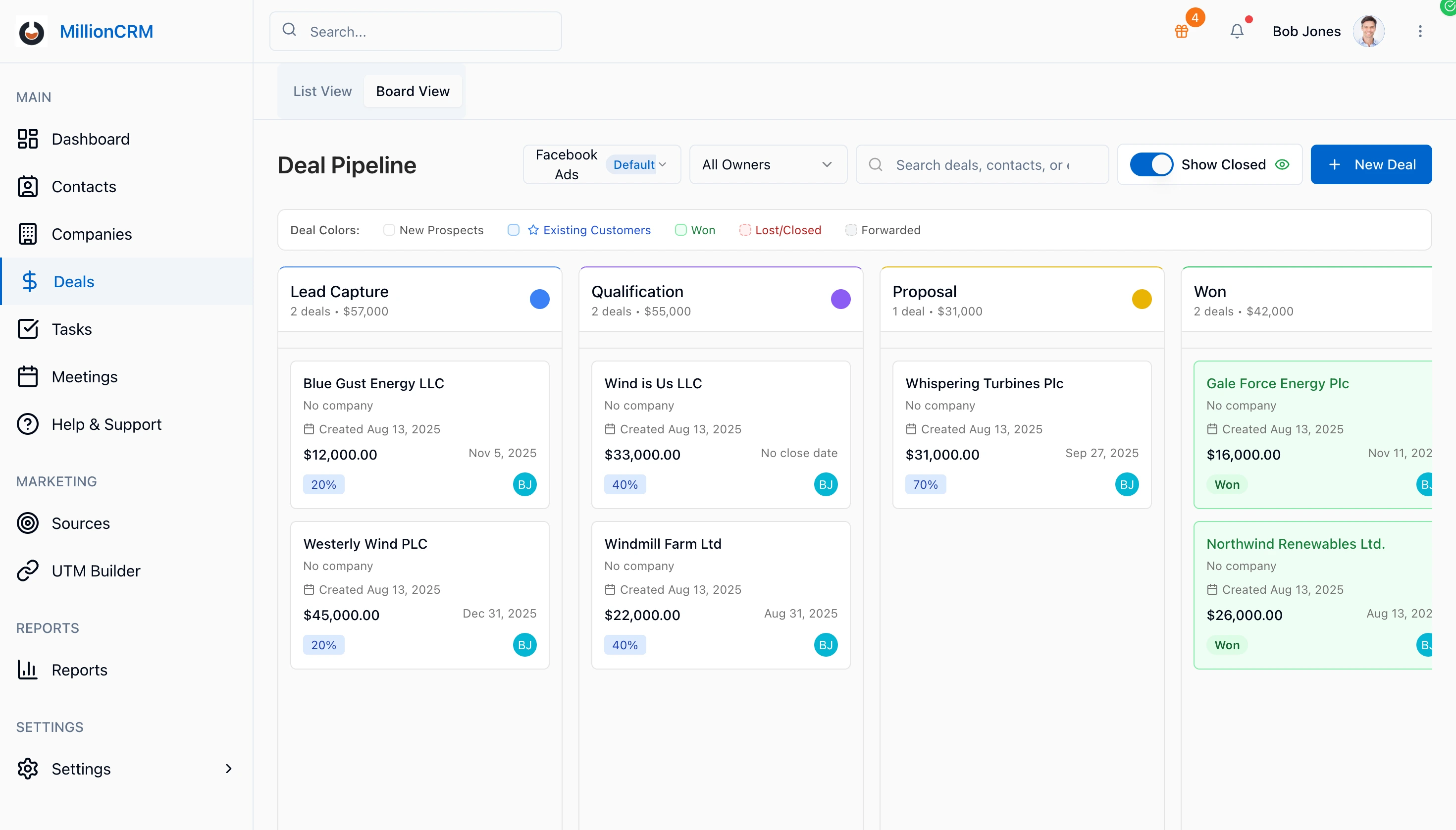 MillionCRM - Sales Pipeline Management